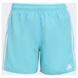 Badeshorts Adidas PERFORMANCE "3-STREIFEN KIDS", Jungen, Gr. 176, N-Gr, lucid cyan, wei&szlig;, Obermaterial: 100% Polyester, Badehosen Badeshorts