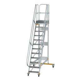 MUNK Aluminium-Plattformtreppe fahrbar 60&deg; 12 Stufen (600712)