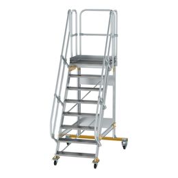 MUNK Aluminium-Plattformtreppe fahrbar 60&deg; 8 Stufen (600728)