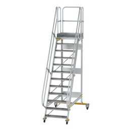 MUNK Aluminium-Plattformtreppe fahrbar 60&deg; 12 Stufen (600732)