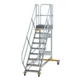 MUNK Aluminium-Plattformtreppe fahrbar 45&deg; 9 Stufen (600769)