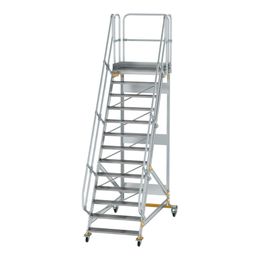 MUNK Aluminium-Plattformtreppe fahrbar 60&deg; 13 Stufen (600753)