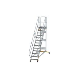 MUNK Aluminium-Plattformtreppe fahrbar 45&deg; 13 Stufen (600773)