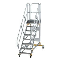 MUNK Aluminium-Plattformtreppe fahrbar 45&deg; 8 Stufen (600768)
