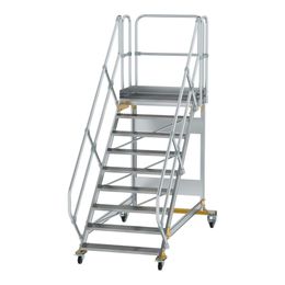 MUNK Aluminium-Plattformtreppe fahrbar 45&deg; 9 Stufen (600809)