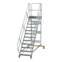 MUNK Aluminium-Plattformtreppe fahrbar 45&deg; 12 Stufen (600792)