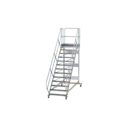 MUNK Aluminium-Plattformtreppe fahrbar 45&deg; 13 Stufen (600813)