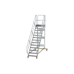 MUNK Aluminium-Plattformtreppe fahrbar 45&deg; 13 Stufen (600793)