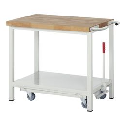 Rau Werkbank mit absenkbarem Fahrgestell Modell 8000 B 1000 x T 700 x H 880mm (05-8000-6-107B4F.12)