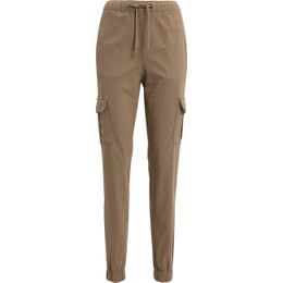 Stoffhose Urban Classics "Urban Classics Damen", Damen, Gr. M, US-Gr&ouml;&szlig;en, softtaupe, 98% Baumwolle, 2% Elasthan, unifarben, normal, Hosen Stoffhose