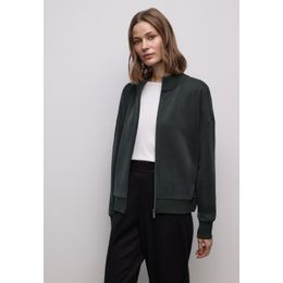 Cardigan Street One, Damen, Gr. 34, schwarz, Stoff, 46% Modal, 46% Polyester, 8% Elasthan, unifarben, comfort fit normal, Rundhals, B&uuml;ndchen, Strickjacken, im Silk Look