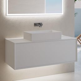 neoro n60 Unterschrank B: 120 cm mit 1 Auszug, Waschtisch wei&szlig; matt,, BN0944WM+BN0757WM,