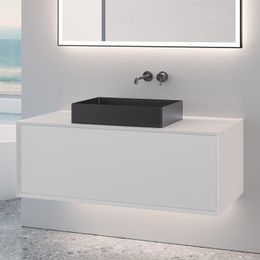 neoro n60 Unterschrank B: 120 cm mit 1 Auszug, Waschtisch B: 55 cm schwarz geb&uuml;rstet,, BN0736BB+BN0757WM,