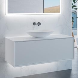 neoro n60 Unterschrank B: 120 cm mit 1 Auszug, Waschtisch wei&szlig; matt,, BN0068WM+BN0757WM,