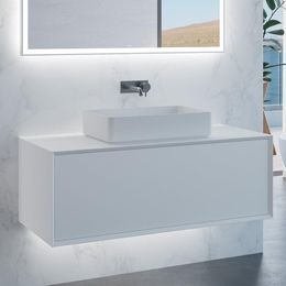 neoro n60 Unterschrank B: 120 cm mit 1 Auszug, Waschtisch wei&szlig; matt,, BN0065WM+BN0757WM,