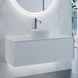 neoro n60 Unterschrank B: 120 cm mit 1 Auszug, waschtisch &Oslash; 40 cm wei&szlig; matt,, BN0108WM+BN0757WM,
