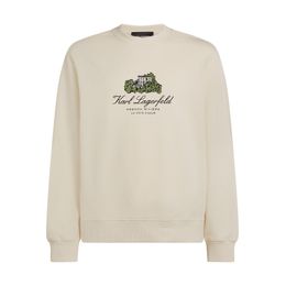 K by KARL LAGERFELD Karl Lagerfeld Sweatshirt 'Villa La Vigie' Herren Gr&ouml;&szlig;e M creme / limette / schwarz