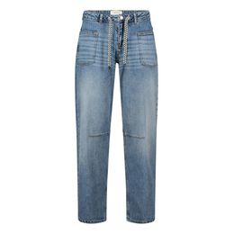 Cartoon Used Look-Jeans mit Bindeg&uuml;rtel Damen Gr&ouml;&szlig;e 29 blau