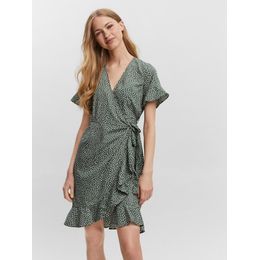 V&eacute;ro Moda Vero Moda Kleid 'VMHenna' Damen Gr&ouml;&szlig;e 34 dunkelgr&uuml;n / wei&szlig; Winterkleid