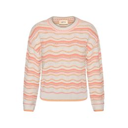 Cartoon Pullover Damen Gr&ouml;&szlig;e S gold / hellorange / altrosa / wei&szlig;
