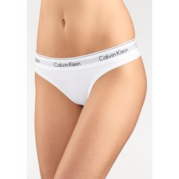 Damen String "MODERN COTTON", Calvin Klein Underwear, Gr. M, wei&szlig;, Obermaterial: 53% Baumwolle, 35% Modal, 12% Elasthan, Unterhosen, mit breitem
