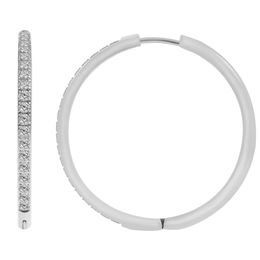 Adelia&acute;s ADELIA ́S Damen Klappcreolen "Damen Ohrringe &ndash; Klappcreole aus Edelstahl mit Strass Steinchen"silber, Edelstahl, Ohrringe, Ideal zum Verschenken &ndash;