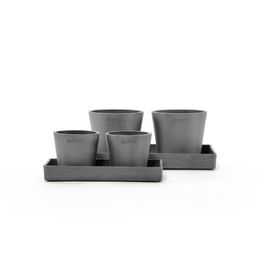 Blumentopfuntersetzer Ecopots, B:10cm H:2,5cm T:10cm, grau, Kunststoff, Untersetzer, "DISPLAY PLATTER", f&uuml;r Ecopots Amsterdam, BxTxH: 10x10x2,5 cm