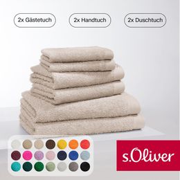 Handtuch Set s.Oliver, beige, Walkfrottier, Obermaterial: 100% Baumwolle, Handtuch-Sets, "s.Oliver, Premium Qualit&auml;t, 600 gr/m&sup2;", 2 G&auml;stet&uuml;cher