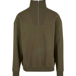 Urban Classics Herren Sweater "Urban Classics Cut&Sew Troyer"olive, Gr. 5XL, unifarben, 70% Baumwolle, 30% Elasthan, Sweatshirts