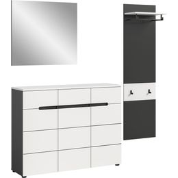 Garderoben-Set Home Affaire "REHAT, TOPSELLER, 3-teilig, Breite 180 cm, individuell erweiterbar", basalt grau, wei&szlig;, Kastenm&ouml;bel-Sets, Garderobenkombination, Kombination, Set, Flurgarderobe, Diele