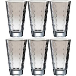 Leonardo Longdrinkglas "OPTIC", &Oslash; 8cm x 13cm, 300ml, 6 Stk., grau, Trinkgef&auml;&szlig;e, 300 ml, 6-teilig