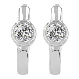 Adelia&acute;s ADELIA ́S Damen Klappcreolen "Ohrringe &ndash; Klappcreole aus 925 Silber mit Zirkonia", silber, Silber 925 (Sterlingsilber), Ohrringe, Perfekt zum