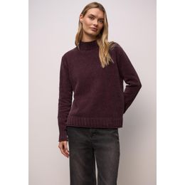 Street One Damen Rollkragenpulloverjazz berry, Gr. 46, unifarben, Web, 73% Baumwolle, 27% Polyester, Pullover, soft und weich