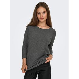 Only Damen 3/4-Arm-Shirt "ONLGLAMOUR 3/4 TOP JRS NOOS", schwarz, Gr. XS, meliert, Single Jersey, Obermaterial: 65% Polyester, 30% Viskose, 5%