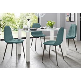 Essgruppe OTTO HOME, B:120cm, blau, Sitzm&ouml;bel-Sets, mit Glastisch, Breite 120 cm