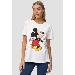 Recovered Damen T-Shirt "Mickey Mouse Hug", beige, Gr. L, bedruckt, 100% Baumwolle, Shirts, im zeitlosen Design