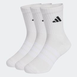 Funktionssocken adidas Performance "C KD CRW 3P", M&auml;dchen, Gr. 28-30, wei&szlig;, wei&szlig;, schwarz, Obermaterial: 63% Baumwolle, 32% Polyester, 4% Elasthan, 1% Polyamid, Socken