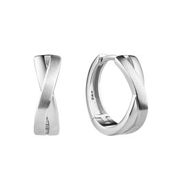 Firetti Damen Paar Creolen "Schmuck Geschenk Silber 925 Ohrschmuck Ohrringe X Form", 15mm, Silber 925 (Sterlingsilber)silberfarben, Silber 925