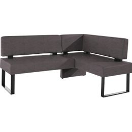 Eckbank OTTO HOME, B:200cm H:89cm T:160cm, schwarz, Holzwerkstoff, Massivholz, Polyester, Esszimmer, Sitzb&auml;nke, "Oliver mit Metallgestell,