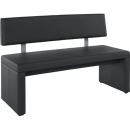 Sitzbank OTTO HOME, B:140cm H:90cm T:53cm, schwarz, Esszimmer, Sitzb&auml;nke, "Charissa", mit Lehne, Breite 140, 160 oder 180 cm
