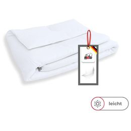 Federbettdecke Ribeco, B:220cm L:155cm, wei&szlig;, Bezug: 100% Baumwolle. F&uuml;llung: 90% Federn, 10% Daunen, Bettdecken, "Laram, Bettdecken f&uuml;r Sommer oder