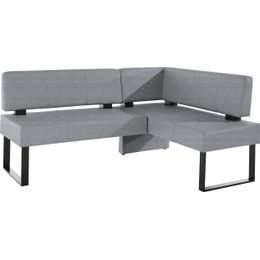 Eckbank OTTO HOME, B:200cm H:89cm T:160cm, grau, Holzwerkstoff, Massivholz, Polyester, Esszimmer, Sitzb&auml;nke, "Oliver mit Metallgestell, K&uuml;chenbank",