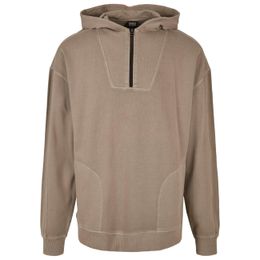 Urban Classics Herren Kapuzensweatshirt "Urban Classics Herren Overdyed Camp Hoody"schwarzkhaki, Gr. L, 100% Baumwolle, Sweatshirts