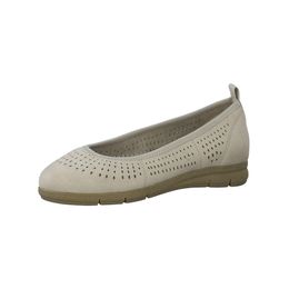 Tamaris Damen Ballerina "Tamaris Ballerinas Leder", Gr. 40, beige, Leder, Schuhe
