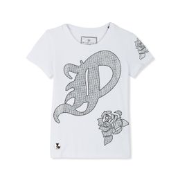 Philipp Plein Jungen T-Shirt "T-shirt Round Neck SS "Wailin""01, wei&szlig;, Gr. 12, Obermaterial: 100% Baumwolle, Shirts