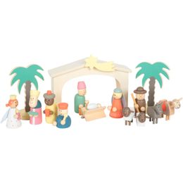 Small Foot Kinder Spielfigur "Spielset Weihnachtskrippe Weihnachtsgeschichte", beige, Holz, Spielfiguren