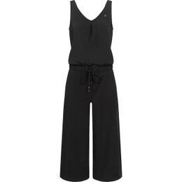 Ragwear Damen Jumpsuit "Suky", schwarz, Gr. M, 95% Polyester, 5% Elasthan, Overalls, schicker, langer Damen Overall mit Tunnelzug