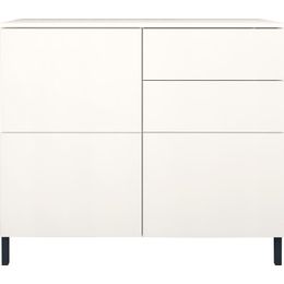 borchardt M&ouml;bel Kommode BORCHARDT M&Ouml;BEL, B:93cm H:80cm T:35cm, wei&szlig;, Spanplatte, Flur, Sideboards, "Haama, modern, grifflos, Metallf&uuml;&szlig;e, praktisch, 3 T&uuml;ren",