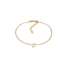 Elli Damen Armband "Buchstaben Initialen Anh&auml;nger J 925 Silber", 16cm, ohne Stein, Silber 925 (Sterlingsilber), gold, Silber 925 (Sterlingsilber),