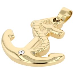 Adelia&acute;s ADELIA ́S Damen Kettenanh&auml;nger "Damen Anh&auml;nger aus Edelstahl mit Strass Steinchen", Edelstahlgold, Edelstahl, Schmuckanh&auml;nger, Geschenkidee: zeitlos